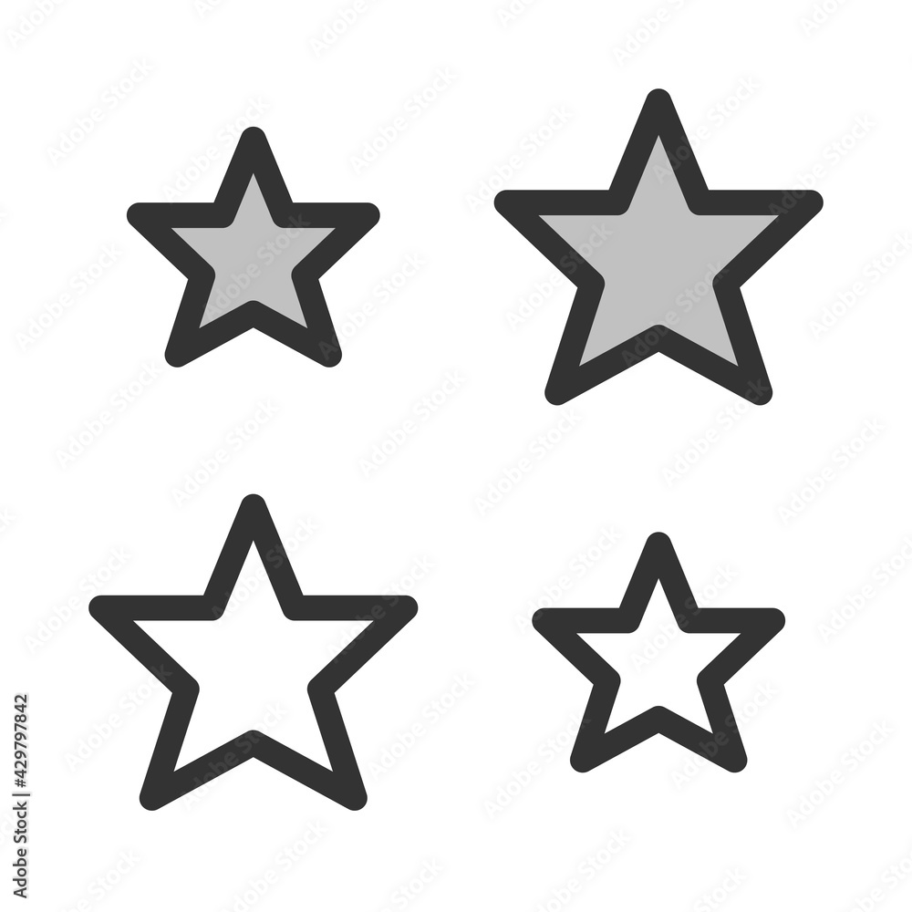 Pixel-perfect linear icon of star built on two base grids of 32x32 and ...