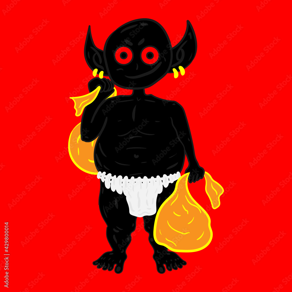 Tuyul vector. Indonesian traditional ghost. Indonesian black magic ...