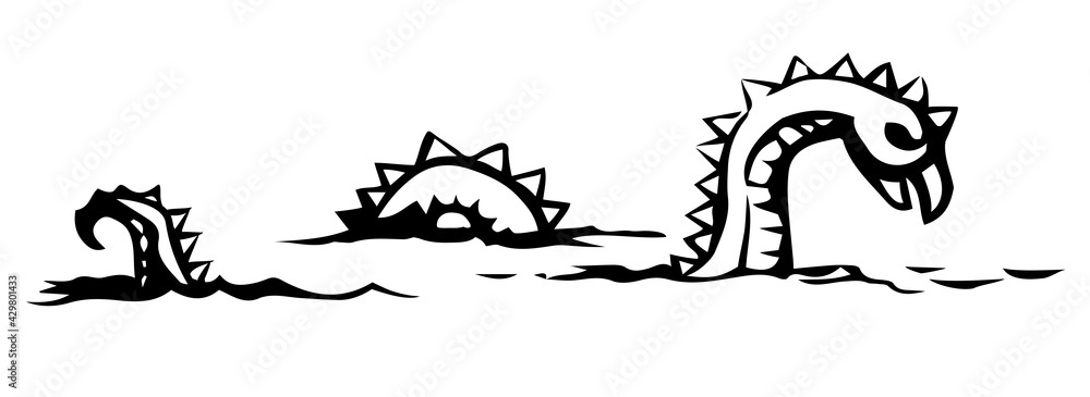 Leviathan. Sea monster. Vector drawing Stock Vector | Adobe Stock