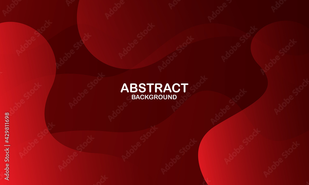 Liquid wave background with red color background. Fluid wavy shapes ...