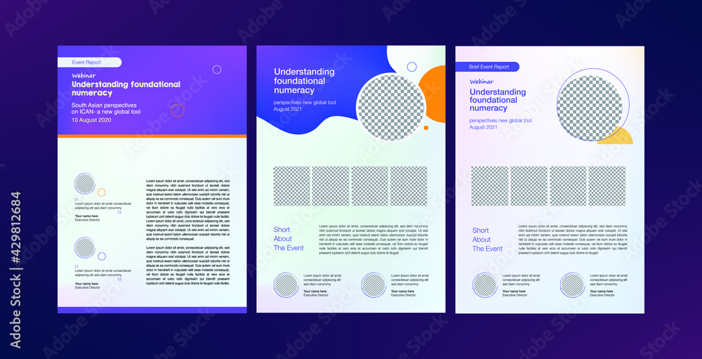 report design set. sodern report background design. template layout for ...