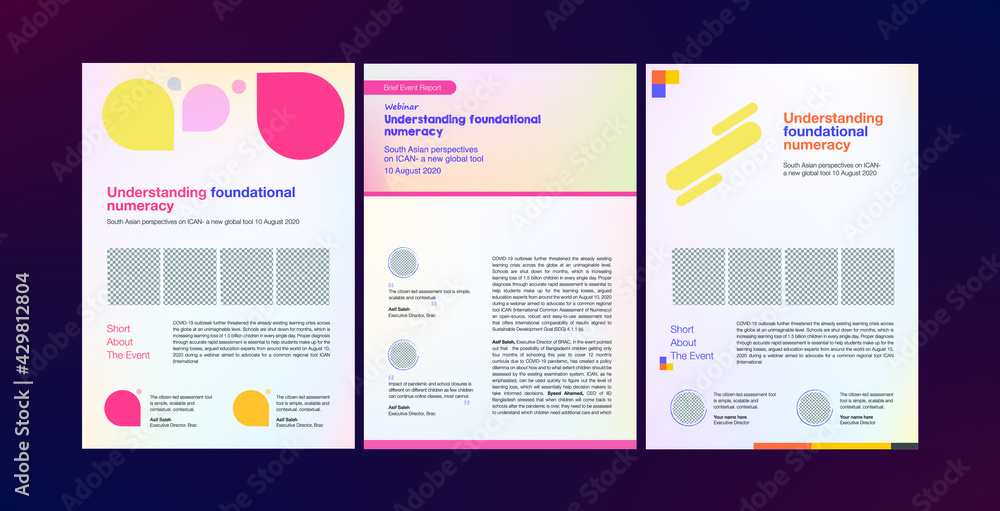 report design set. sodern report background design. template layout for ...