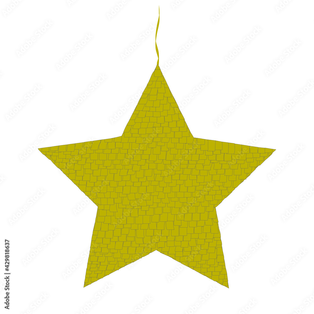 Star pinata illustration isolated on white background. Mexican party ...