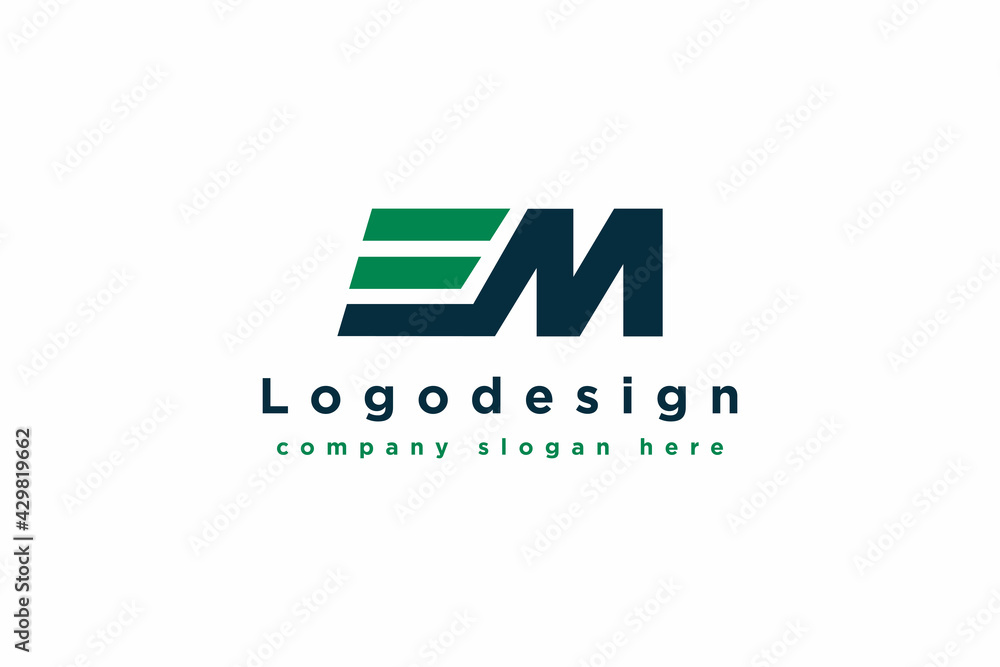 Initials letter EM logo design vector illustration. Letter EM suitable ...