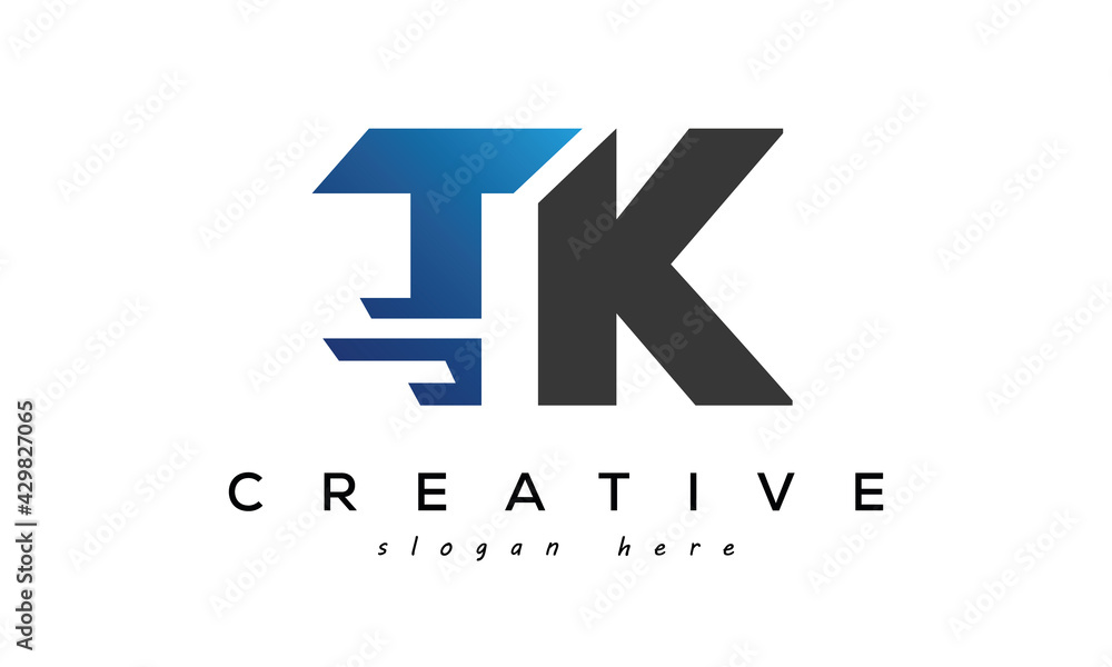 Initial Letter TK Fast Logo Design Template Stock Vector | Adobe Stock