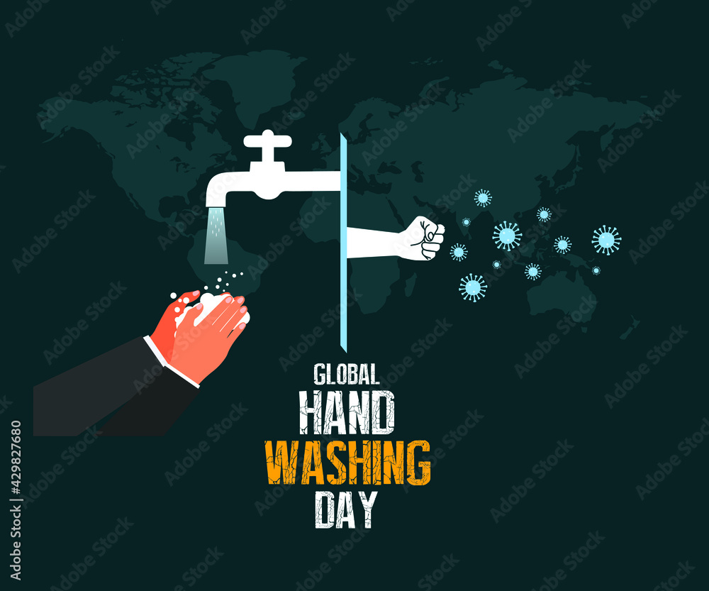 Global Handwashing Day. 15 October. coronavirus icon. handwashing with ...