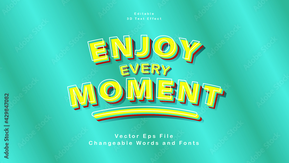 colorful 3D text effect with gradient background. Free vector Stock ...