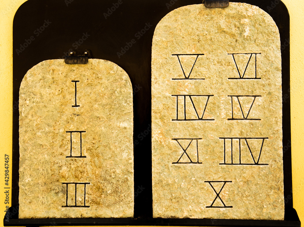 Two stone slabs with Roman numerals one through ten Stock Photo | Adobe ...