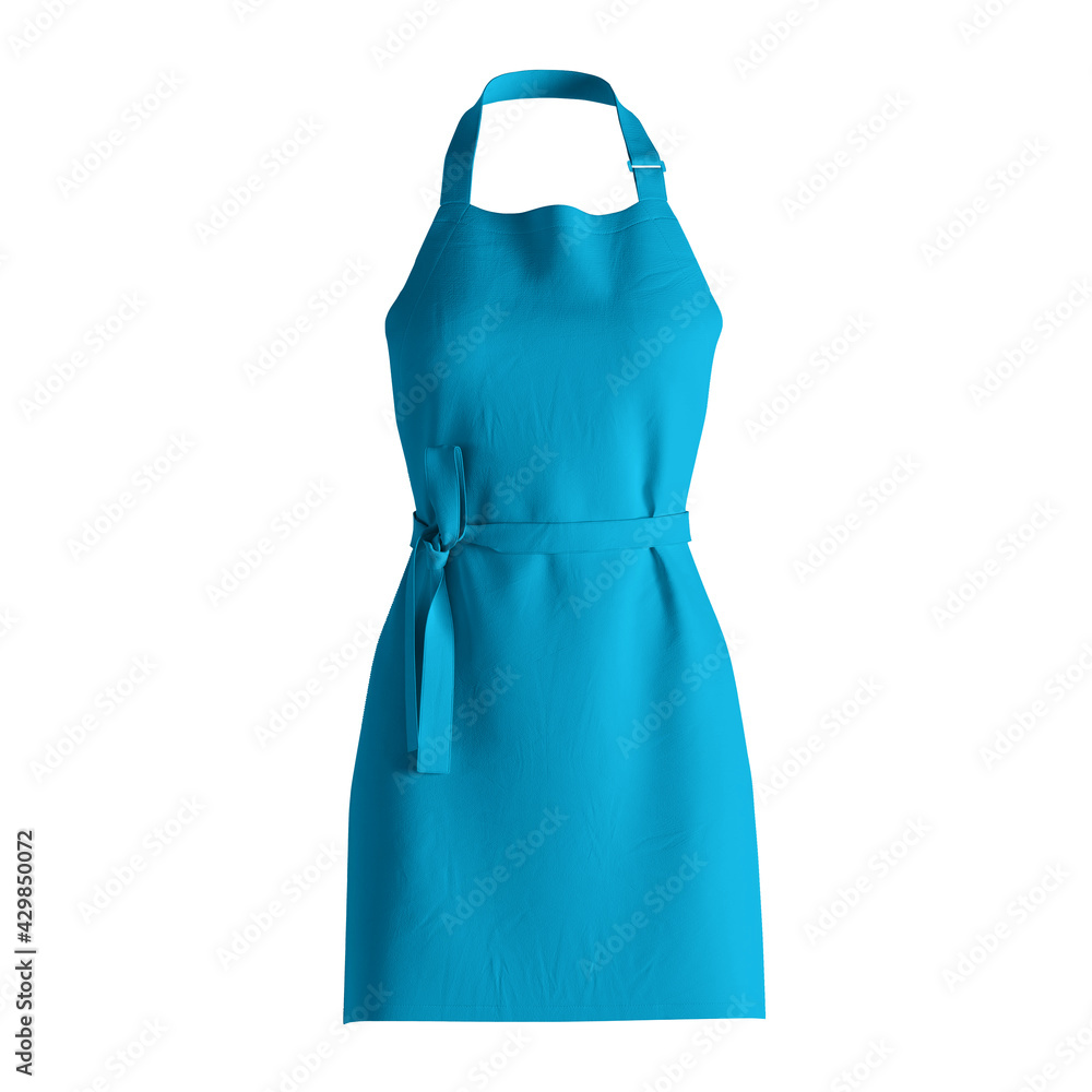 A blank Fresh Apron Mockup In Blue Atoll Color, to shows your designs ...
