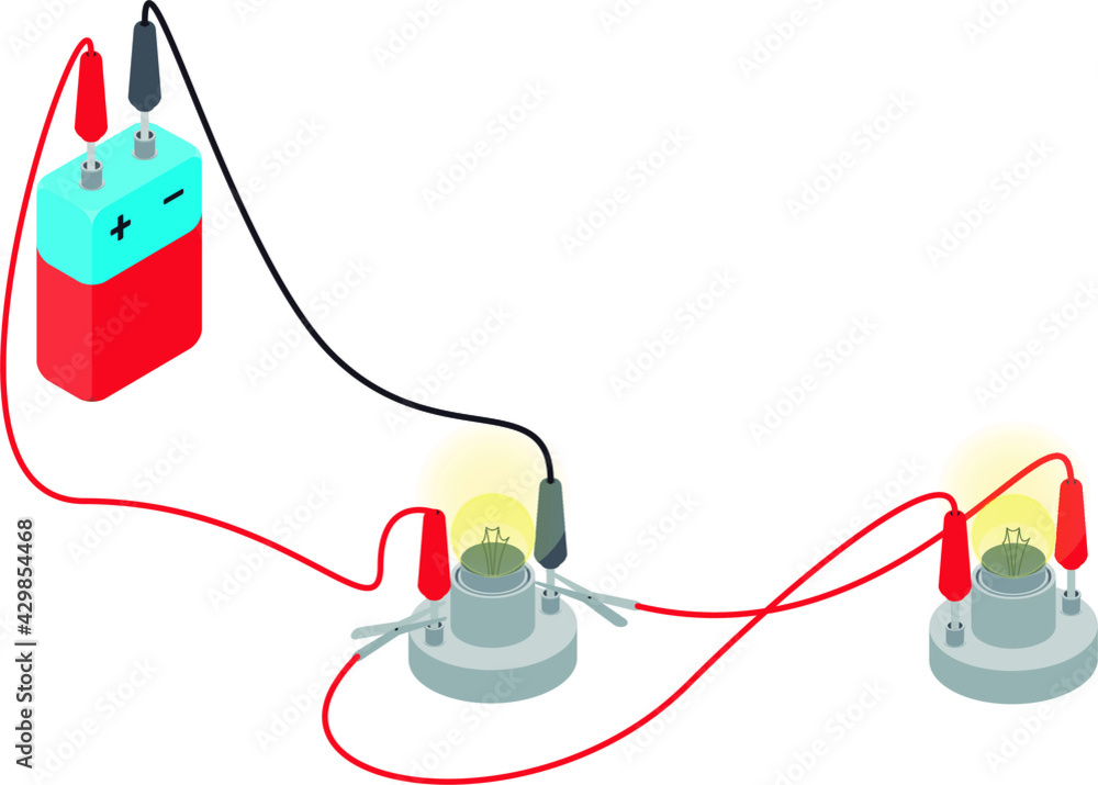 Parallel circuit vector illustration, isolated on white background ...