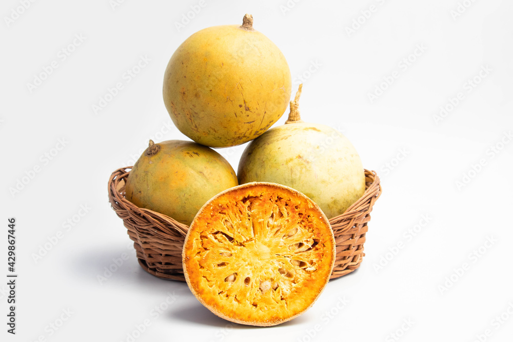 Wood Apple Also Known As Bael, Bel, Belgiri, Bili, Bhel Or Shirphal In ...