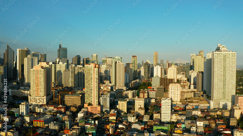 The city of Manila, the capital of the Philippines. Modern metropolis ...