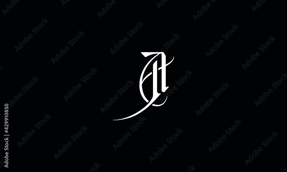 JA AJ logo design concept with background. Initial based creative ...