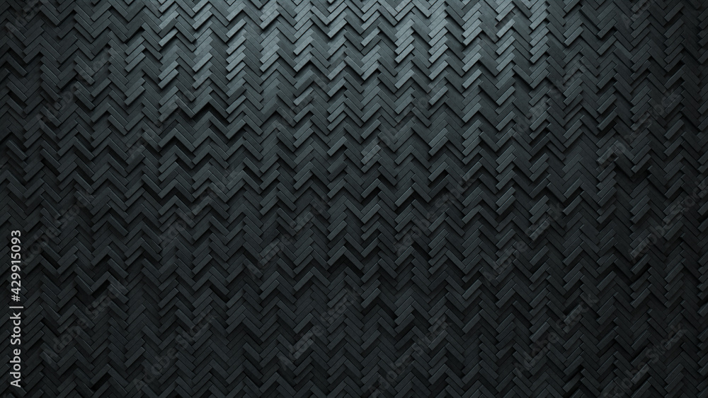 Herringbone, 3D Mosaic Tiles arranged in the shape of a wall. Polished ... Herringbone, 3D Mosaic Tiles arranged in the shape of a wall. Polished ...