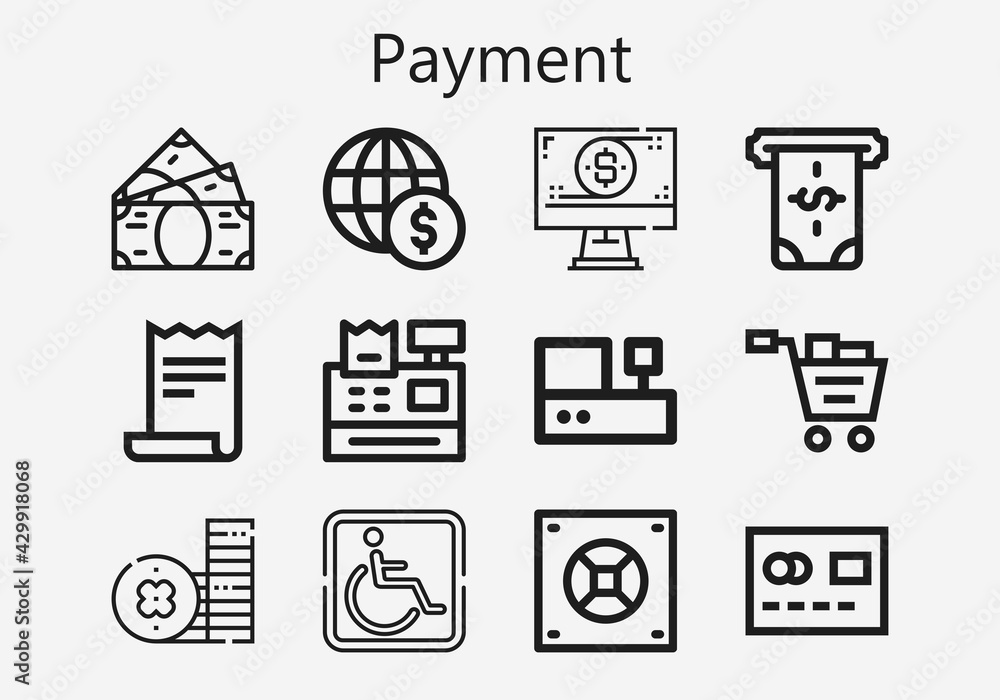 Premium set of payment [S] icons. Simple payment icon pack. Stroke ...