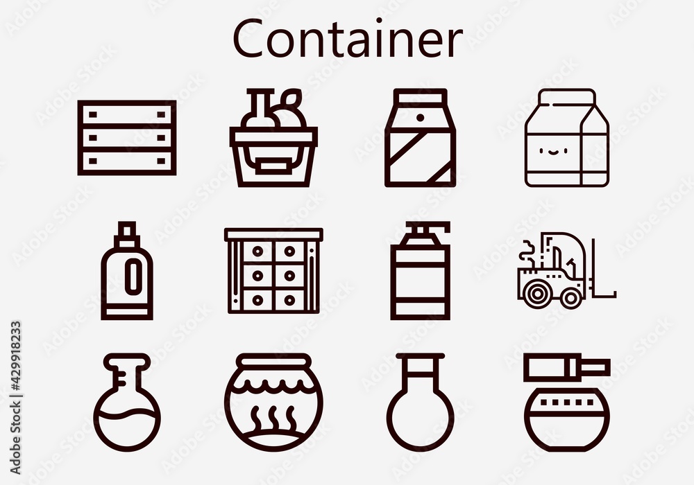 Premium set of container [S] icons. Simple container icon pack. Stroke ...