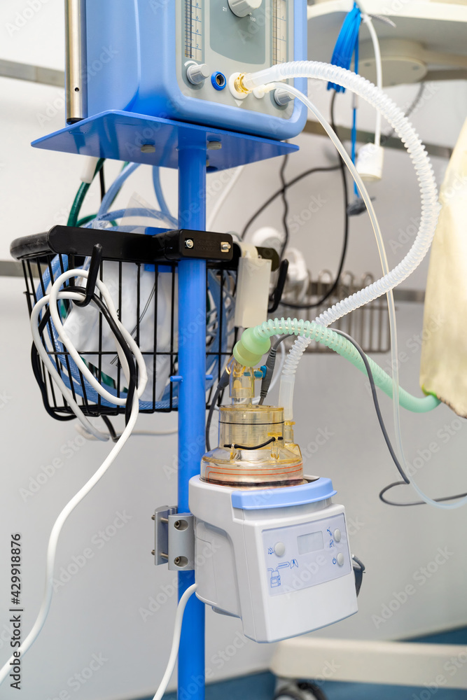 Mechanical ventilation equipment. Pneumonia diagnosing. Ventilation of ...