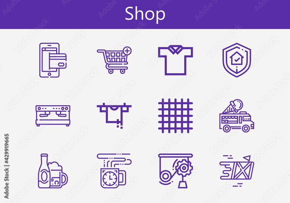 Premium set of shop line icons. Simple shop icon pack. Stroke vector ...
