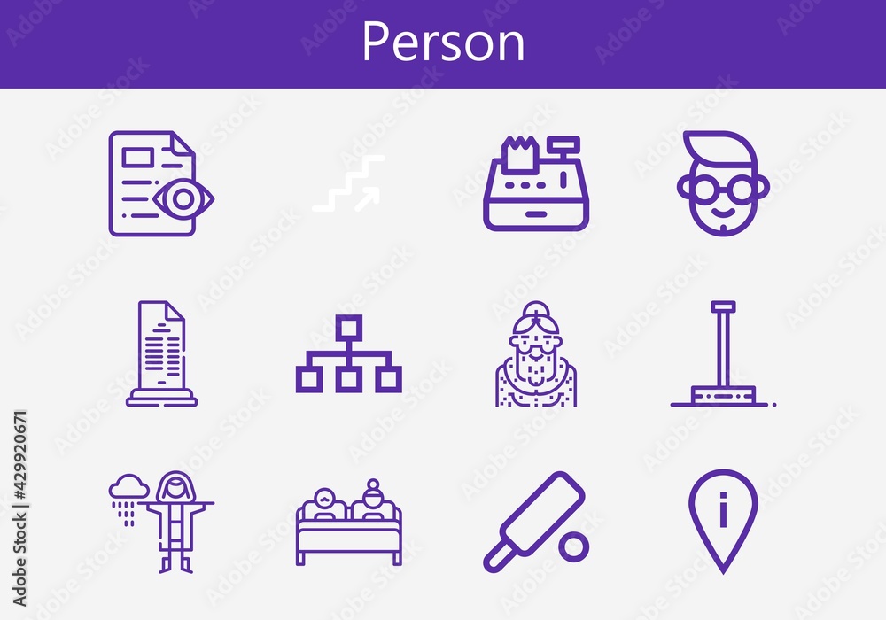 Premium set of person line icons. Simple person icon pack. Stroke ...
