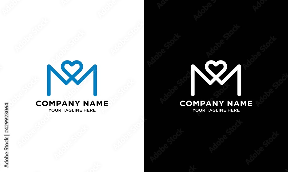 Letter M heart logo icon design template elements Stock Vector | Adobe ...