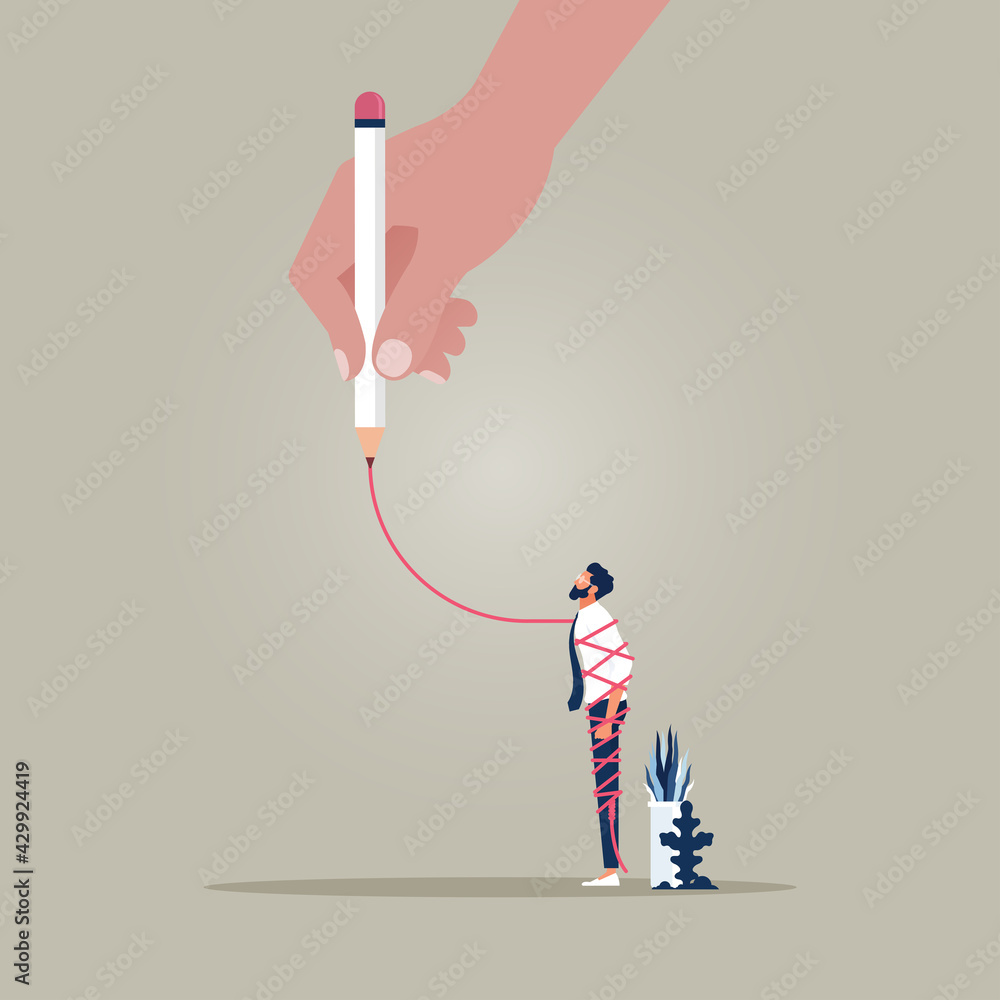 Business manipulation an freedom restriction vector concept, concept ...