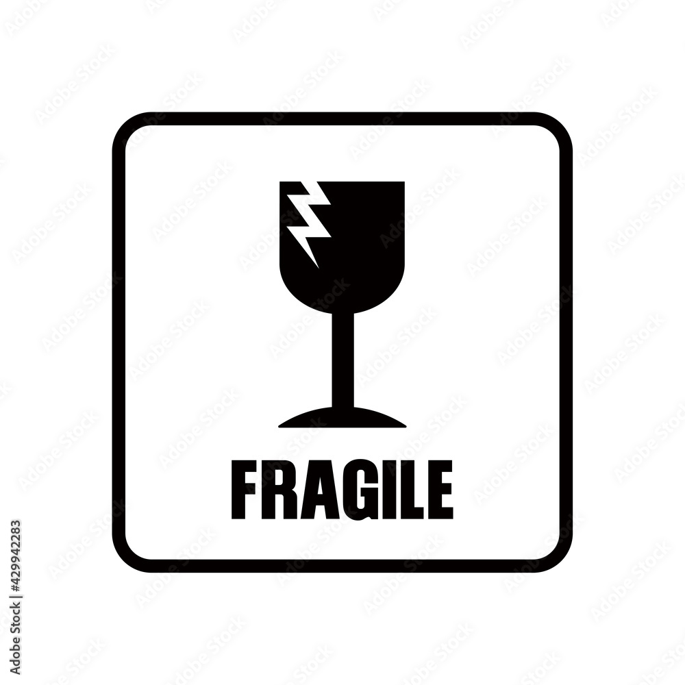 Fragile icon vector graphics Stock Vector | Adobe Stock