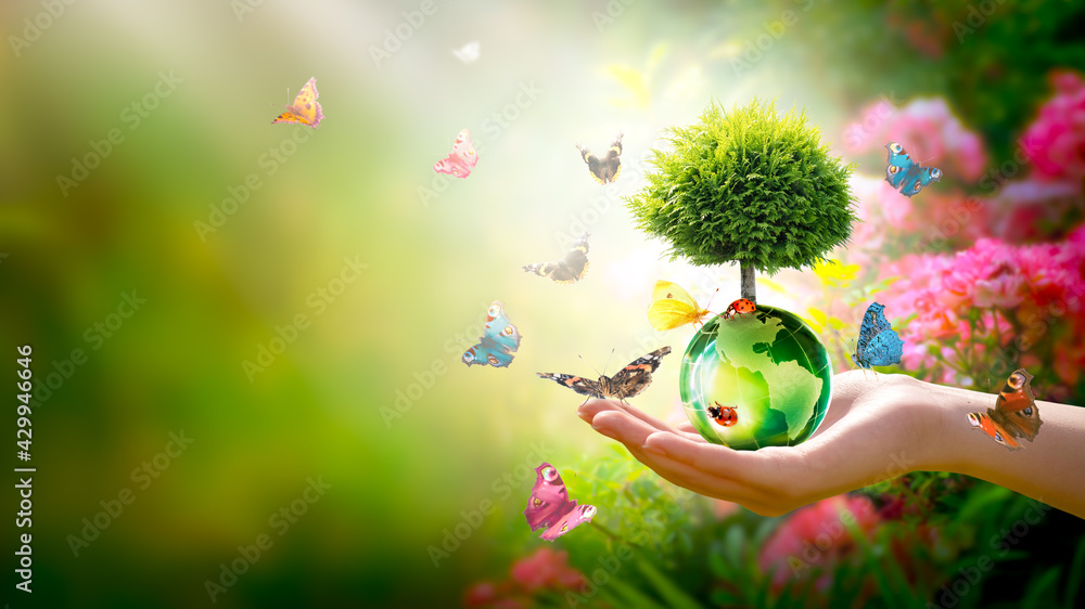 Earth Day or World Environment Day concept. Save our Planet, protect ...