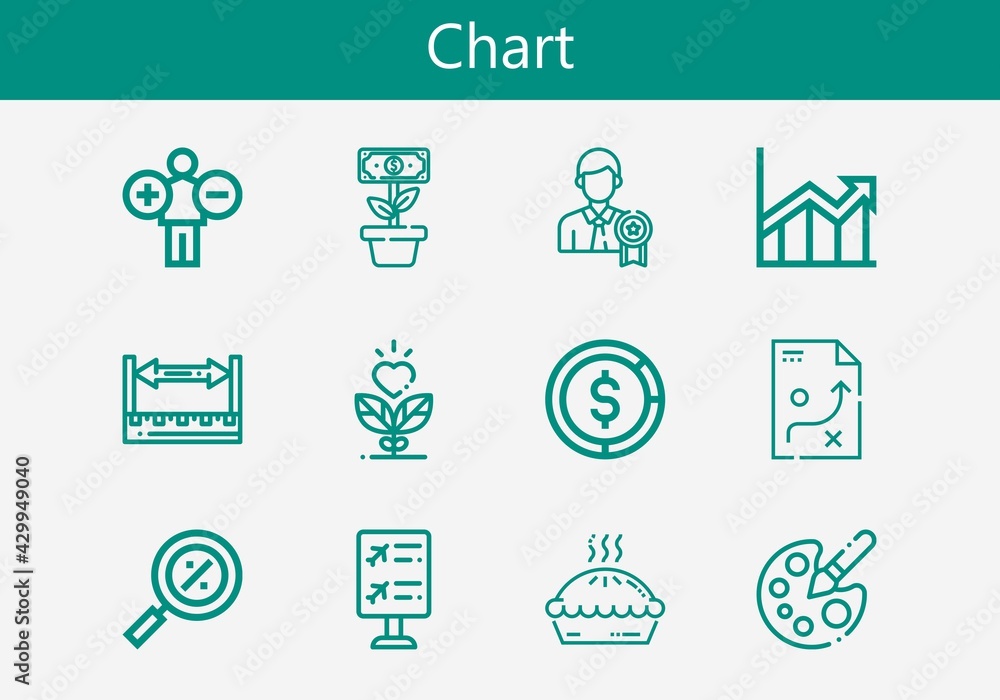 Premium set of chart line icons. Simple chart icon pack. Stroke vector ...