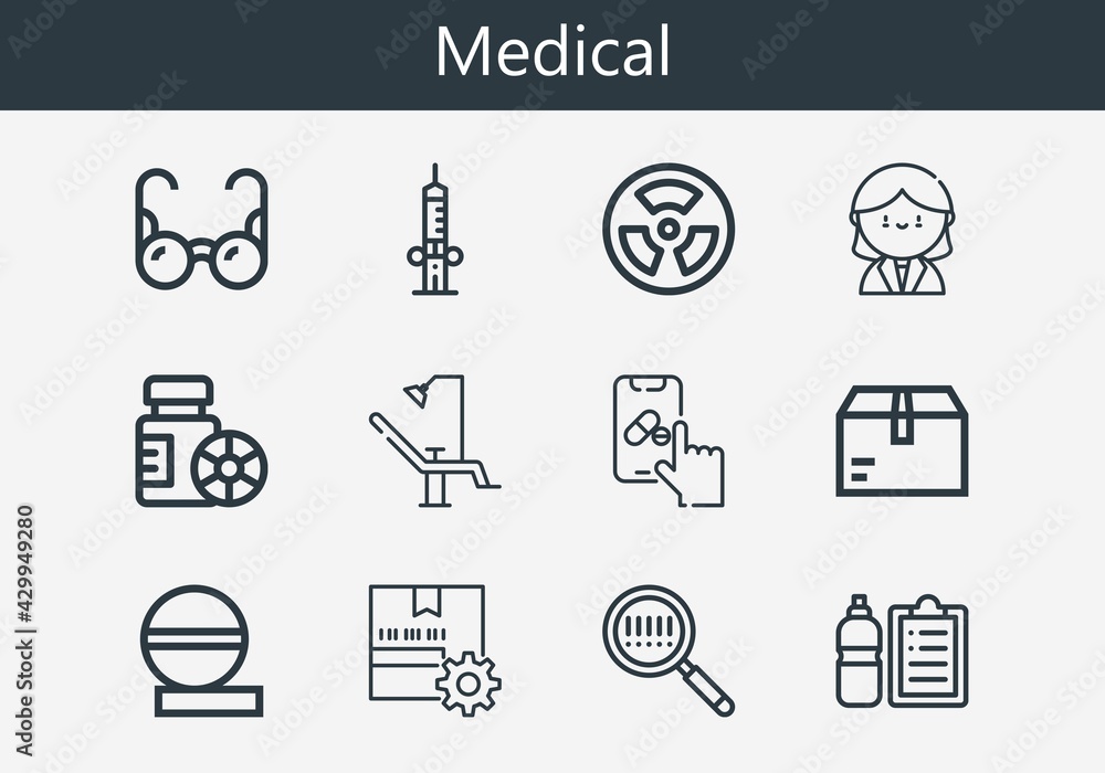 Premium set of medical line icons. Simple medical icon pack. Stroke ...