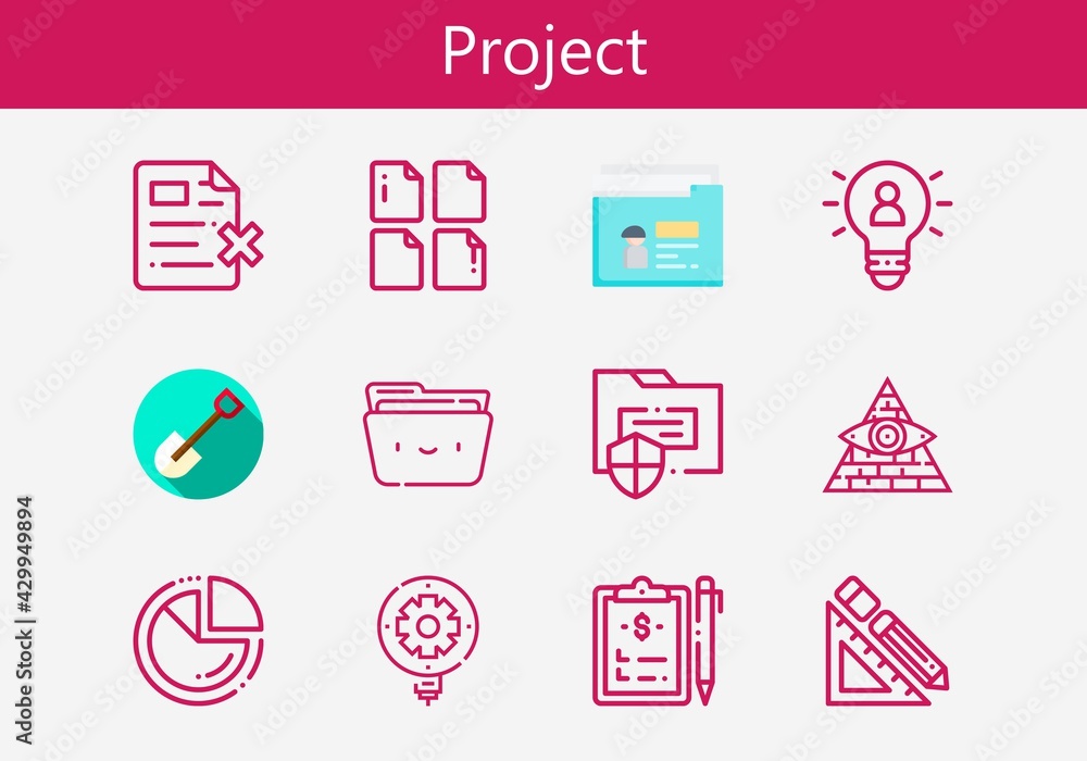 Premium set of project line icons. Simple project icon pack. Stroke ...