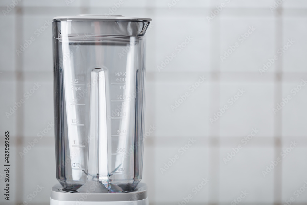 Empty electric blender in the kitchen for cocktails and healthy food ...
