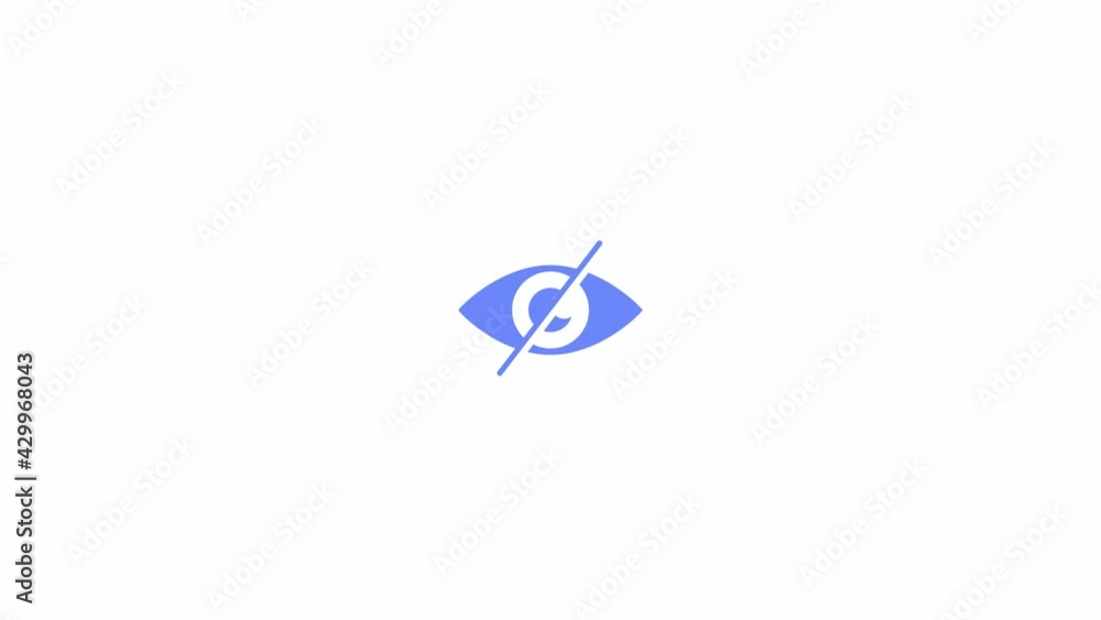 Cool minimalistic animated eye with deactivate animation. Looped ...