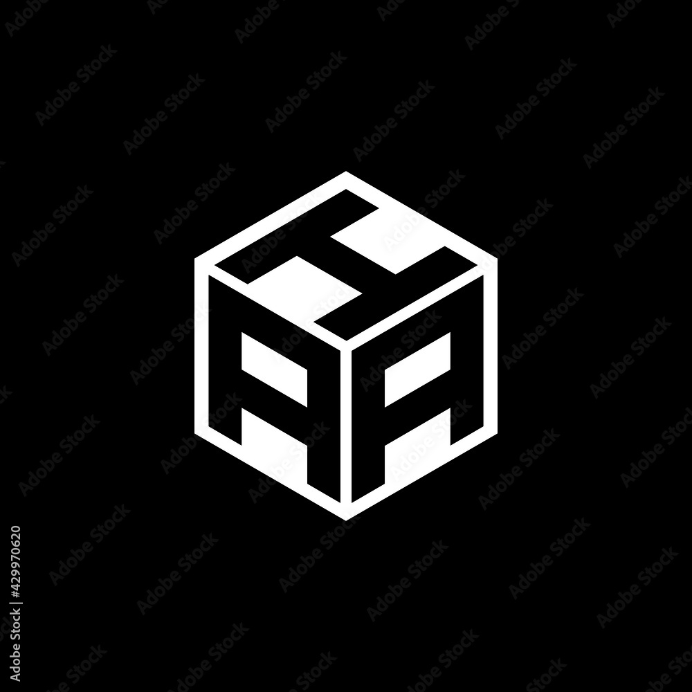 AAI letter logo design with black background in illustrator, cube logo ...