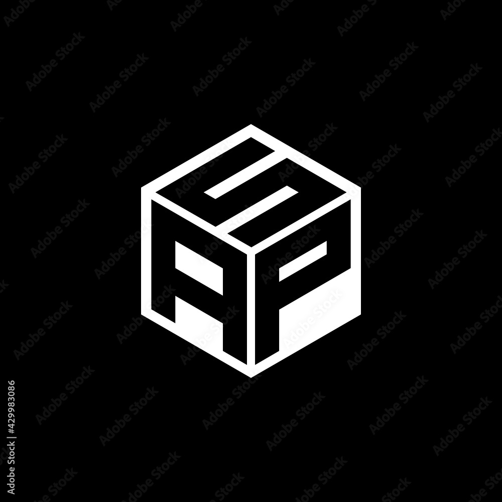 APS letter logo design with black background in illustrator, cube logo ...