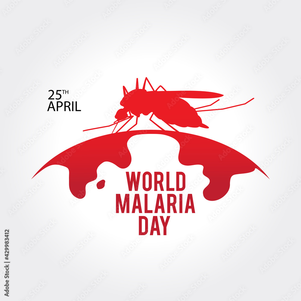 World malaria day logo design, with illustration of mosquito silhouette ...