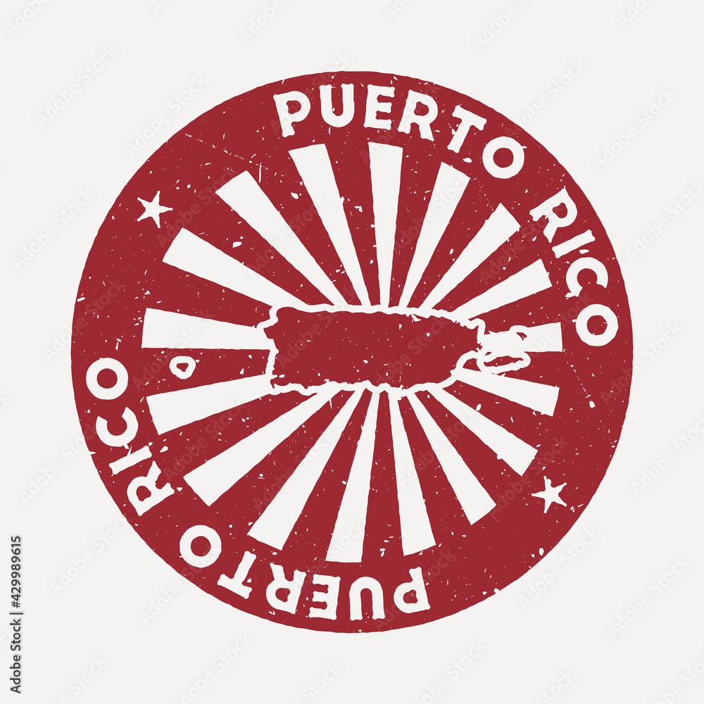 Puerto Rico stamp. Travel red rubber stamp with the map of country ...