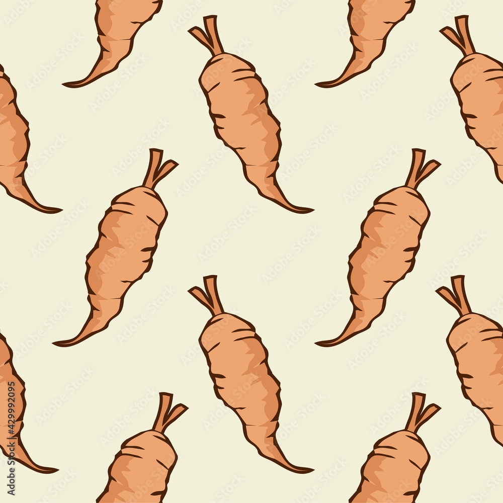 cassava flat design seamless pattern. Vector illustration of art ...