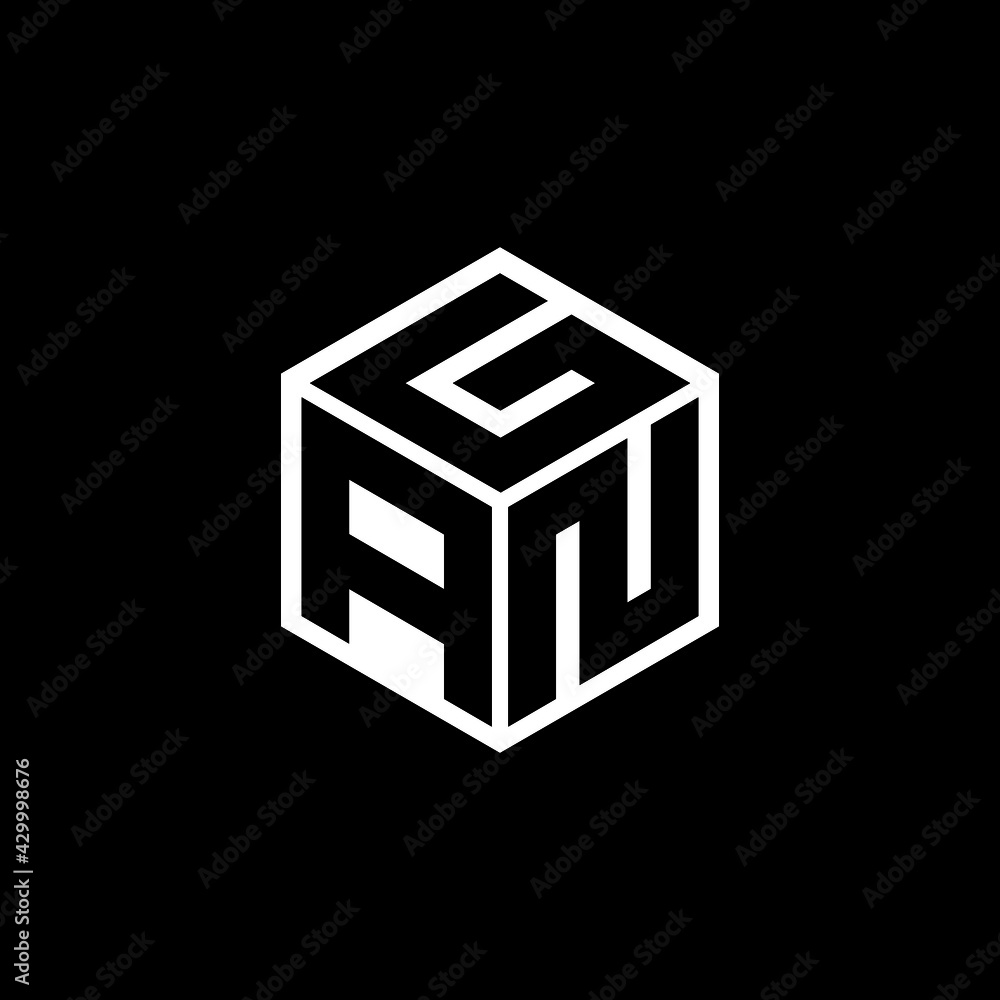 ANG letter logo design with black background in illustrator, cube logo ...