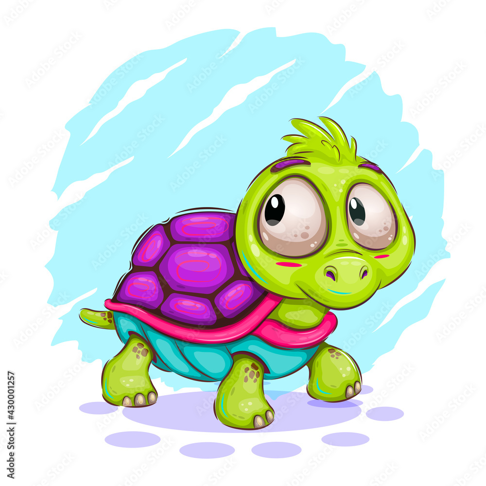 Little cartoon turtle. A vivid illustration of a little cartoon turtle ...