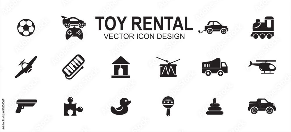 Simple Set of toy rental service Related Vector icon user interface ...