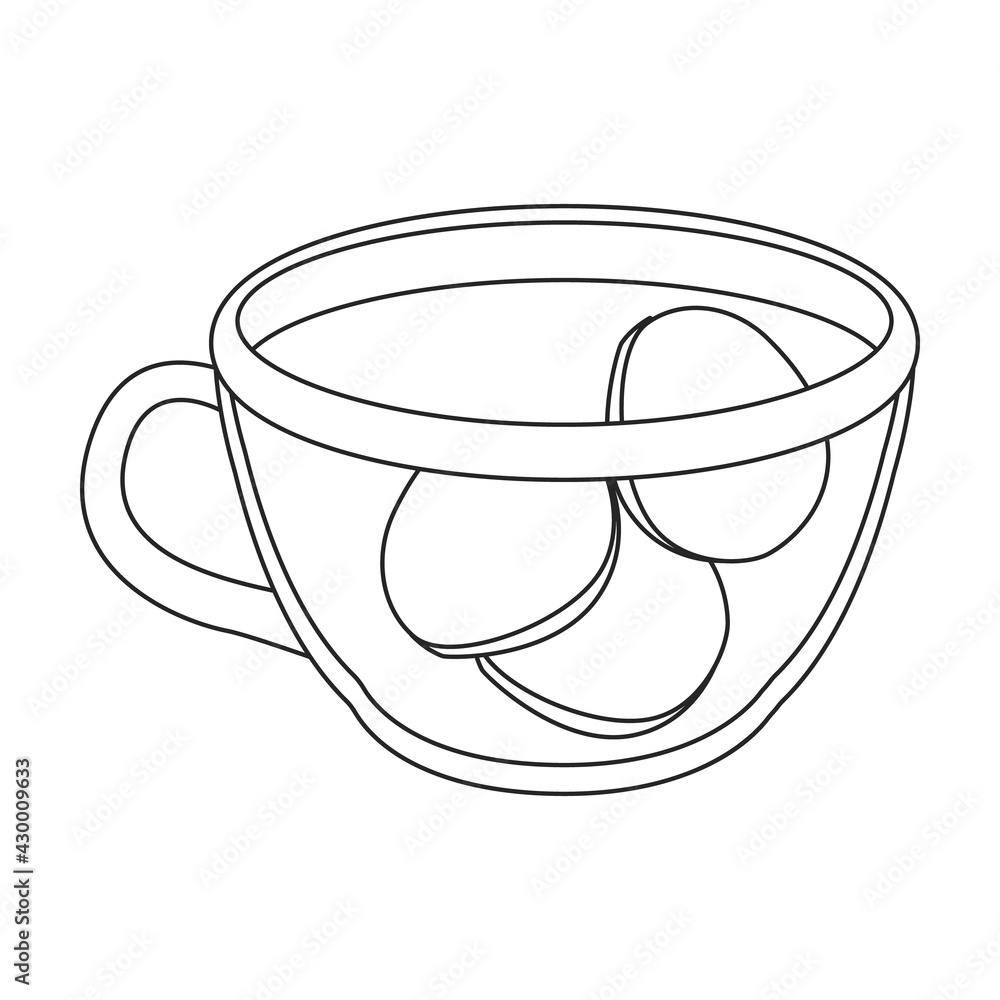 Ginger vector outline icon. Vector illustration root on white ...