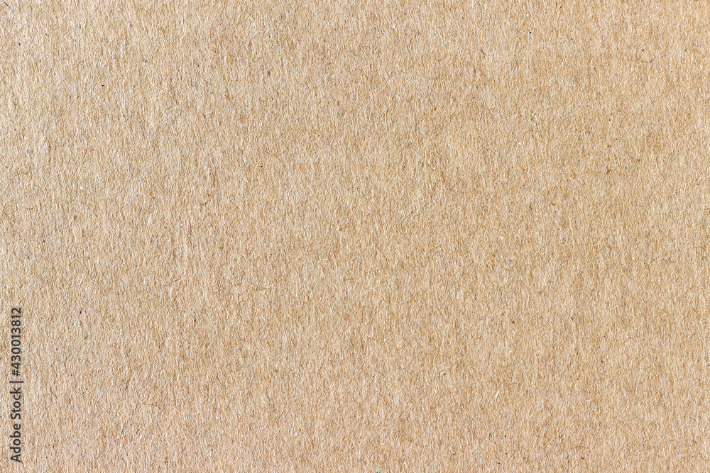 The surface of a flat cardboard sheet. Uniform light brown texture ...