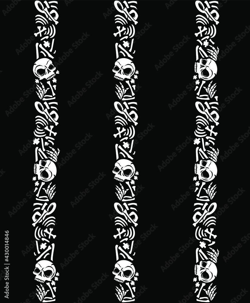 Halloween, Day of the dead, Dia de los muertos, horizontal seamless ...