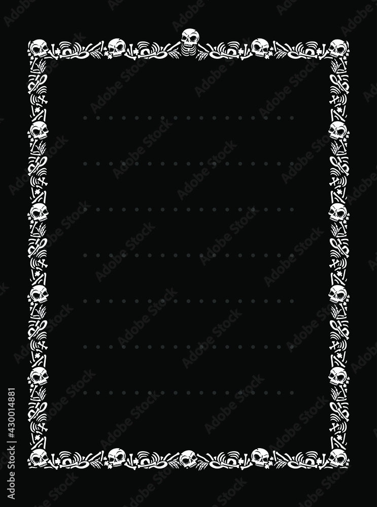 Halloween, Day of the dead, Dia de los muertos, horizontal seamless ...