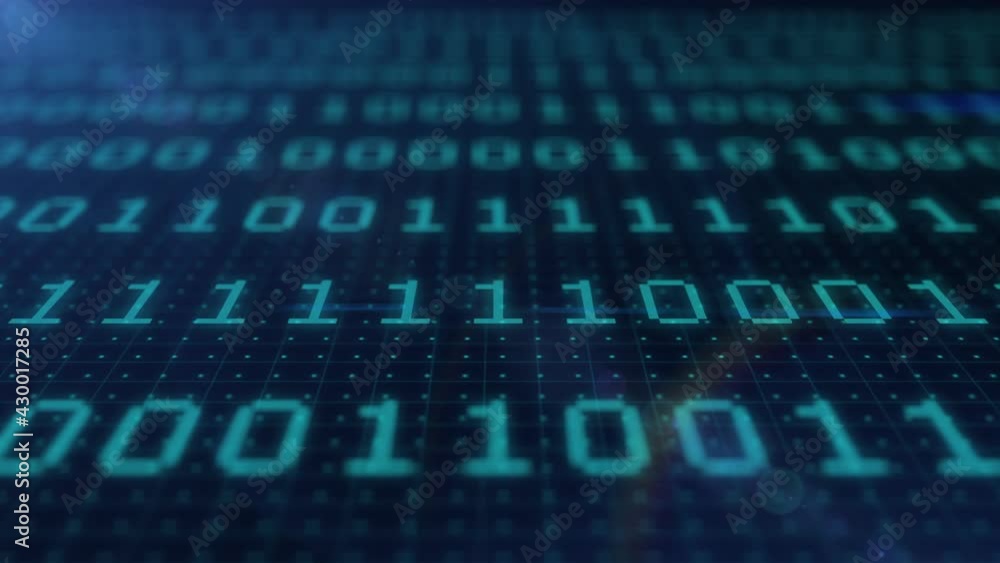 Vidéo Stock Columns of blue binary code digital symbols. Futuristic big ...
