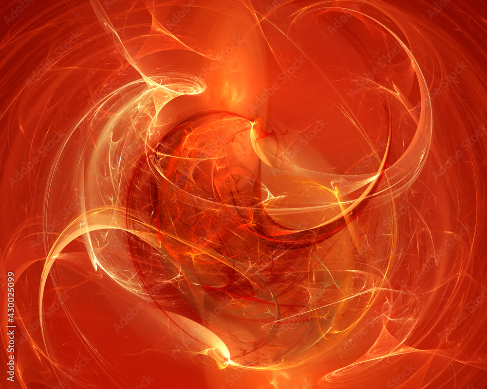 Dynamic motion of blazing rushing circulation of yellow red and orange ...