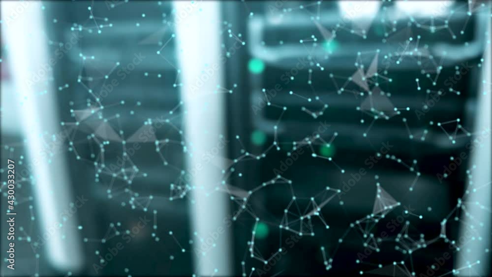 3d Animation. Futuristic Line and Dot Digital Technology Concept ...