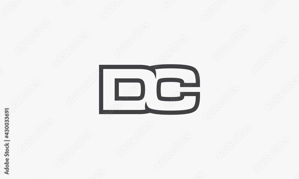 line DC letter logo concept isolated on white background. Stock Vector ...