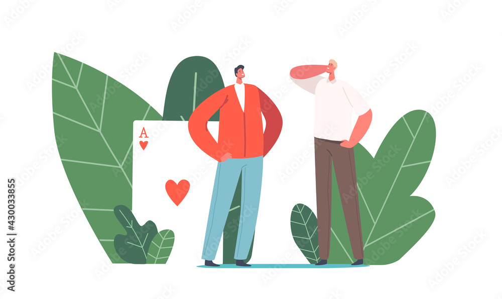 Cheating Trick, Advantage in Business or Career. Tiny Businessmen ...