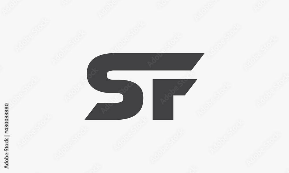 SF letter logo concept isolated on white background. Stock Vector ...